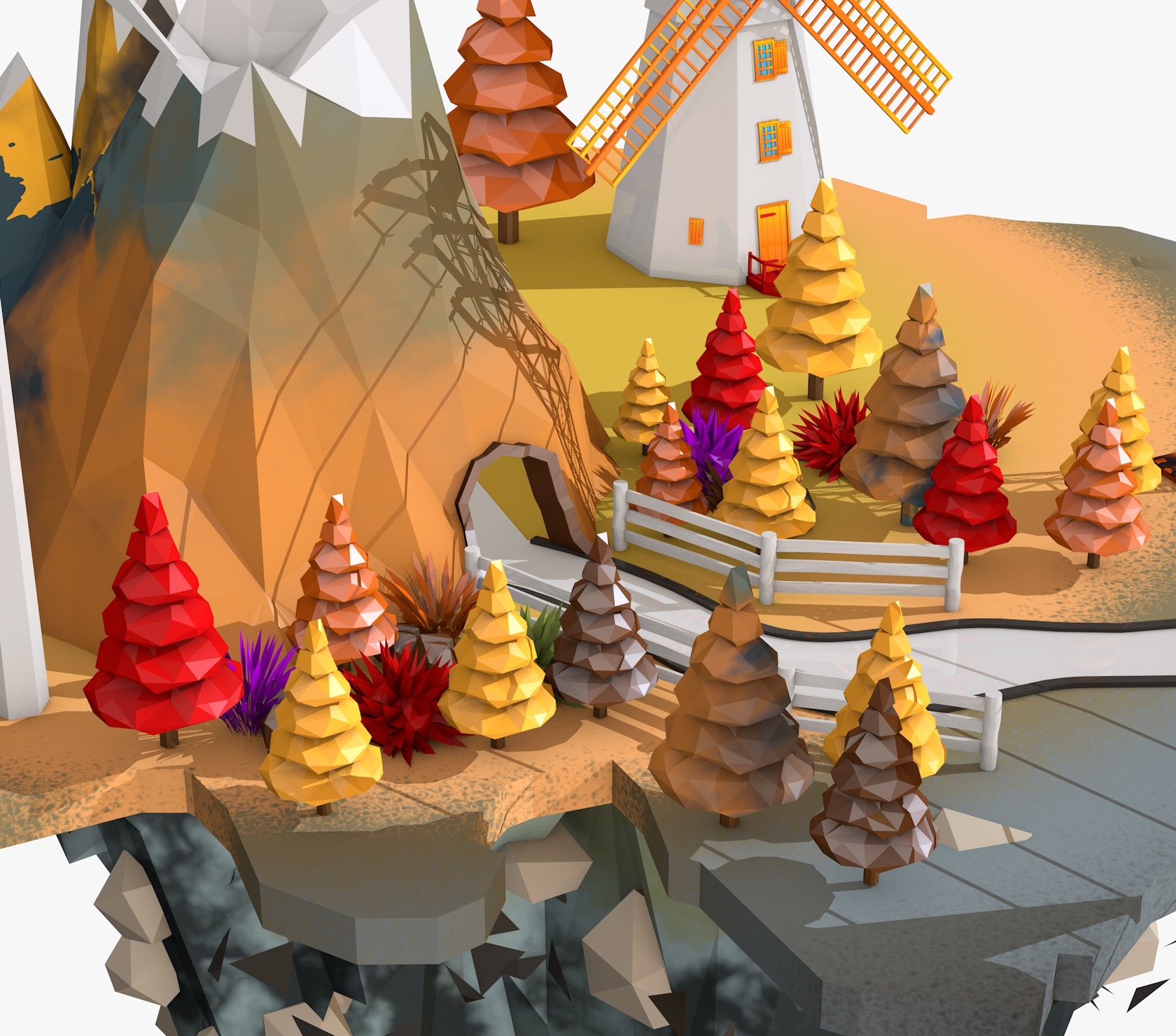 3d floating islands model