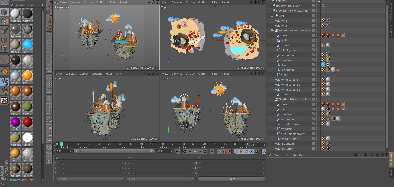 3d floating islands model