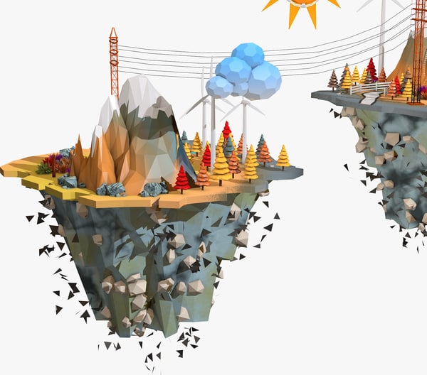 3d floating islands model