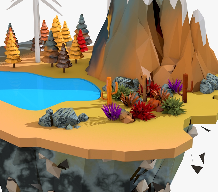 3d floating islands model