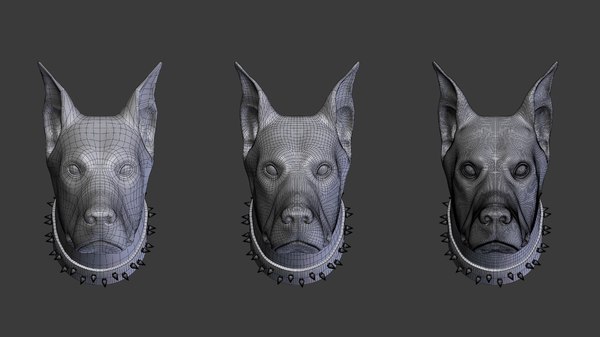 3d model dog head
