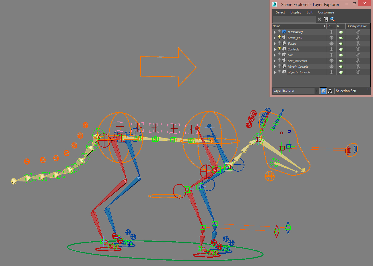 3d arctic fox rigged