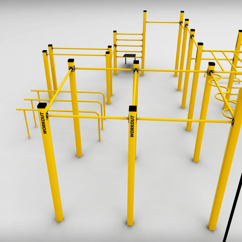 street workout park gym 3d obj