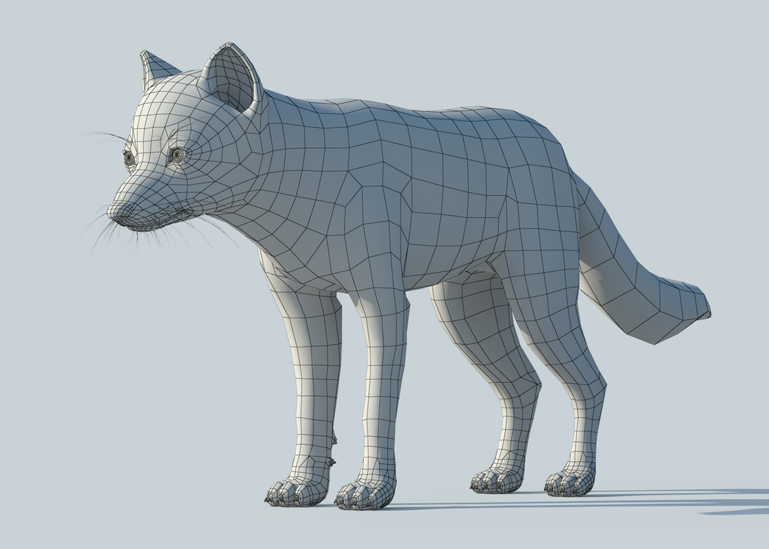 3d arctic fox fur model