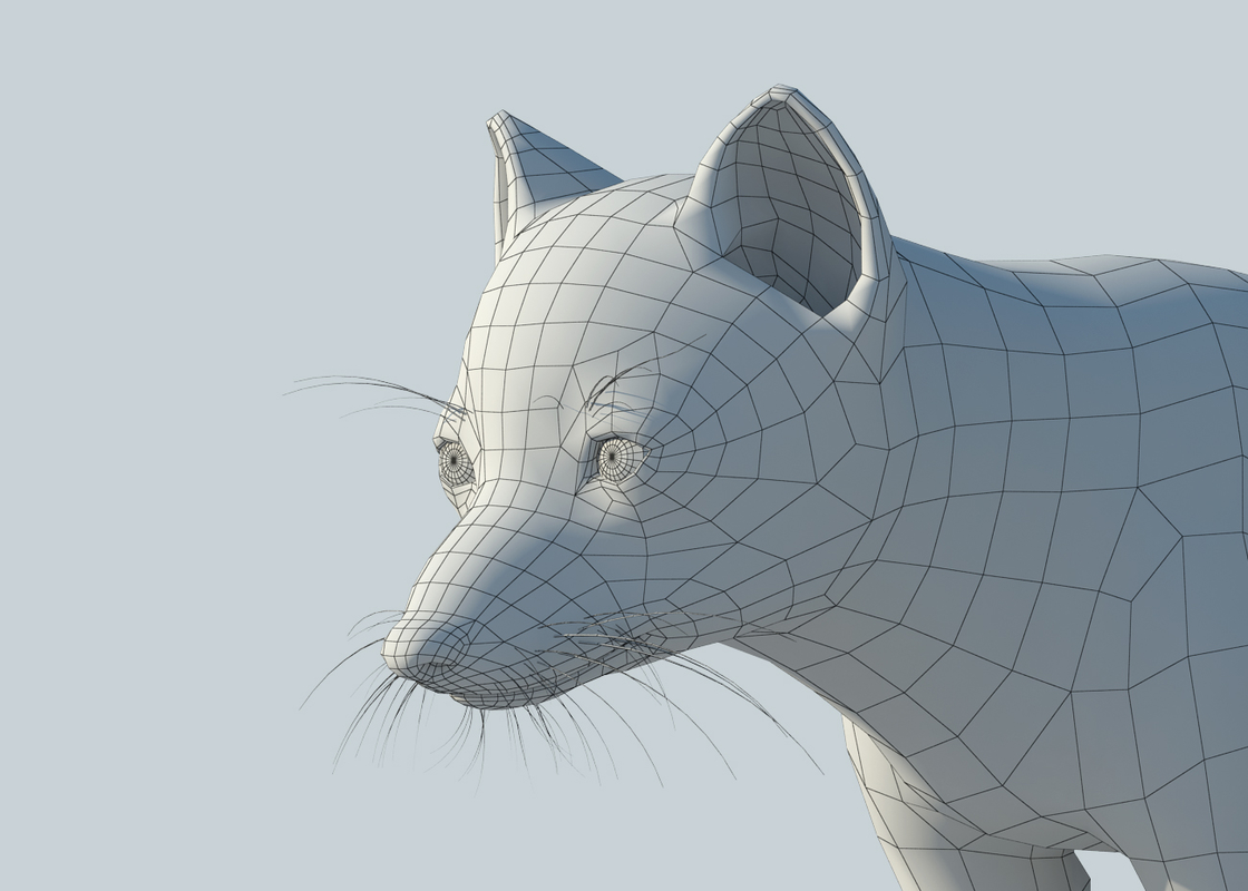 3d arctic fox fur model