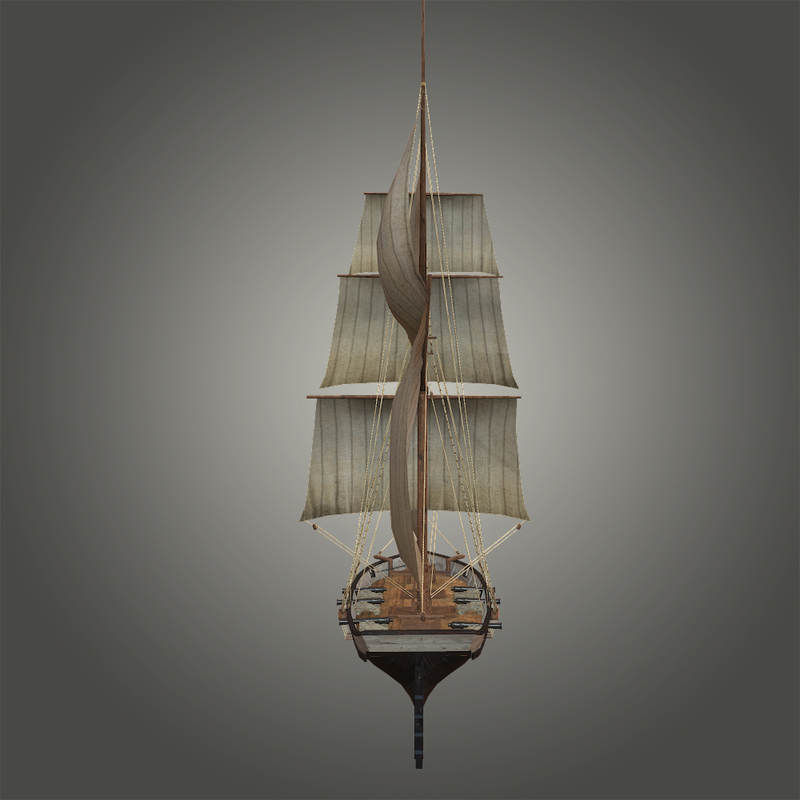 3d model schooner halcon