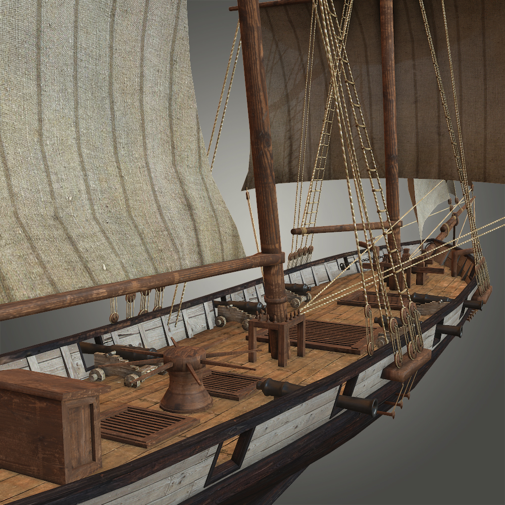3d model schooner halcon