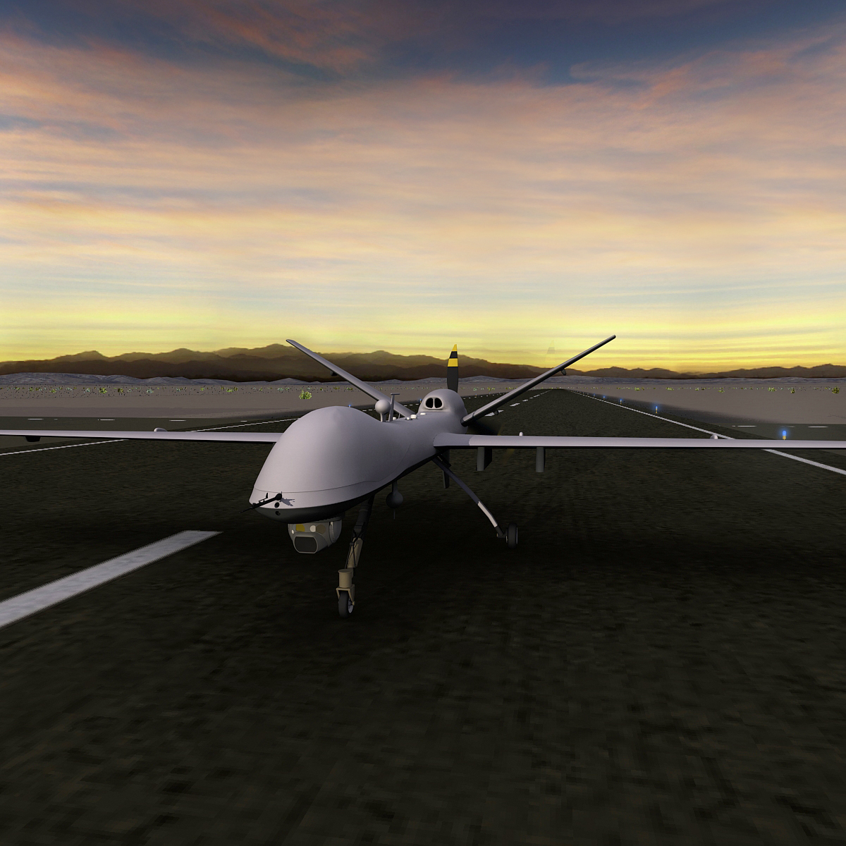 3d uav airstrip ground station model