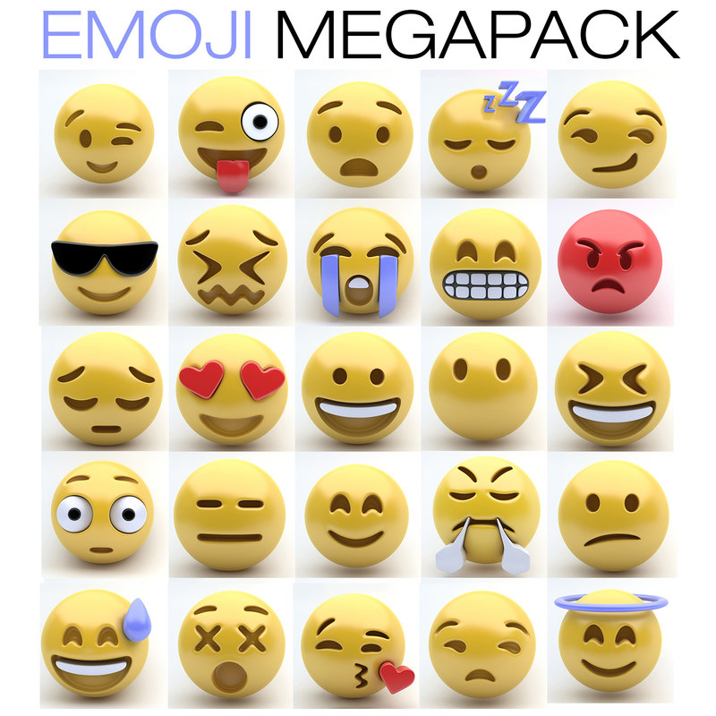 3d model of emoji emotions