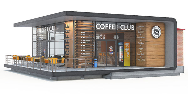 coffee shop building 3d model