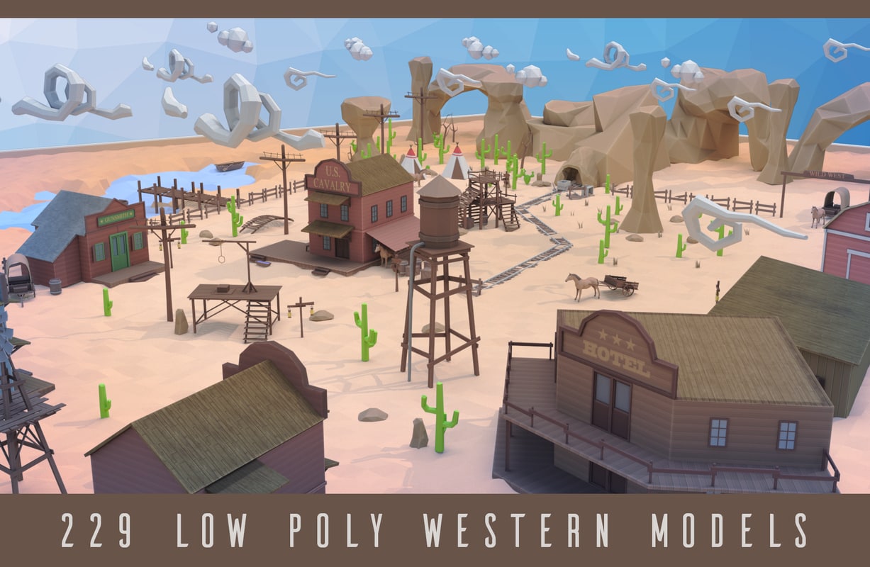 Low Poly Western 3D-Modell - TurboSquid 1073497
