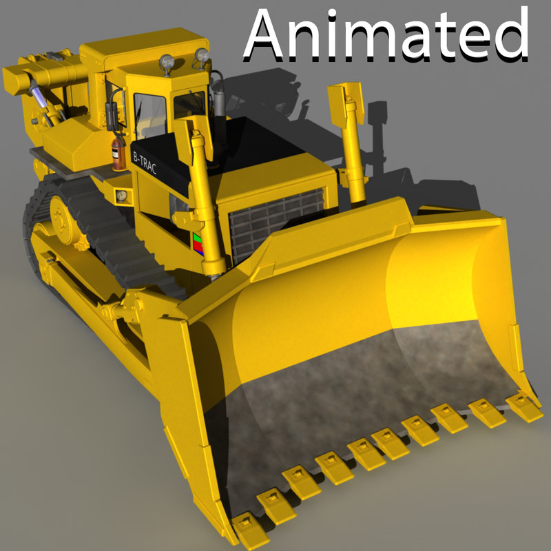bulldozer animation 3d model