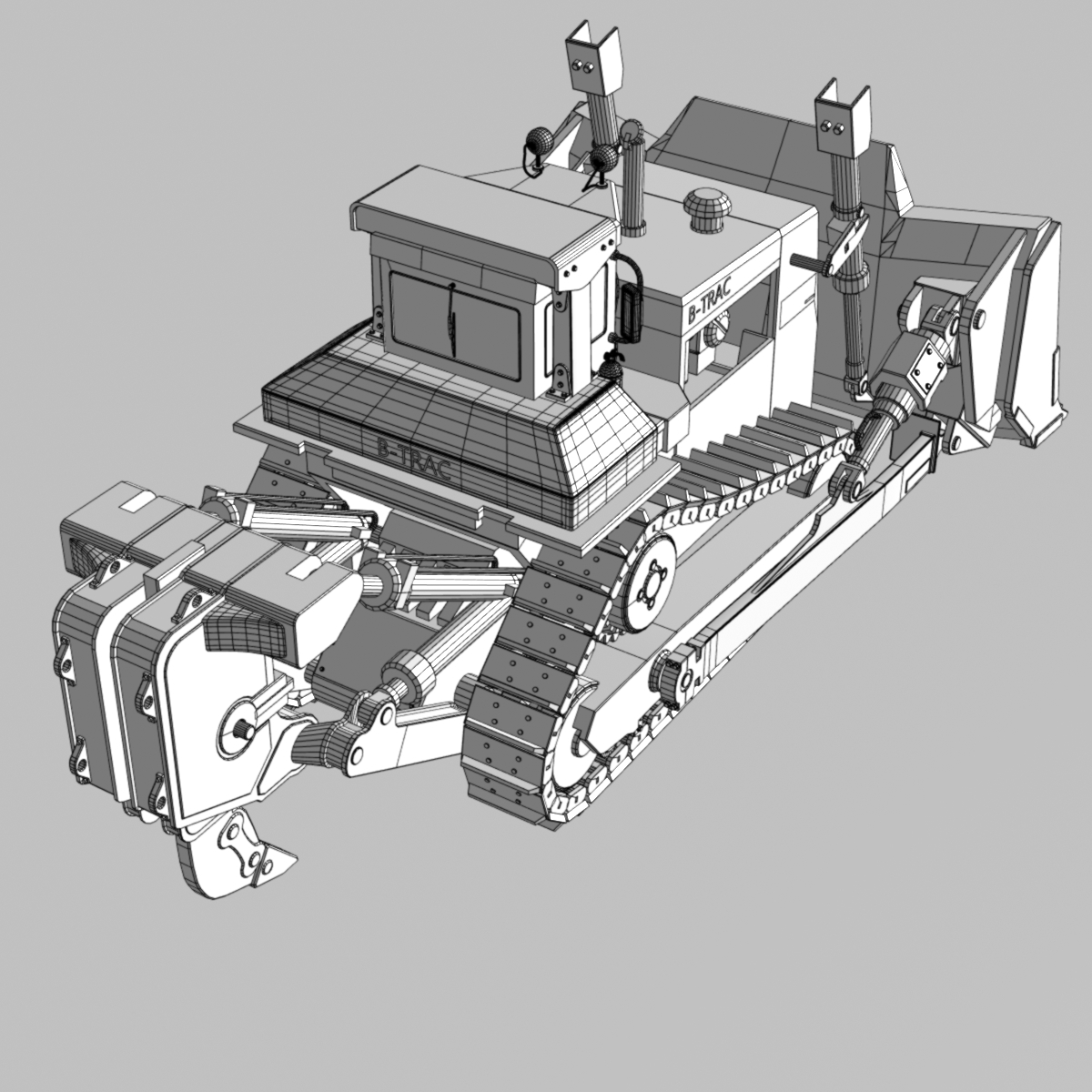 bulldozer animation 3d model
