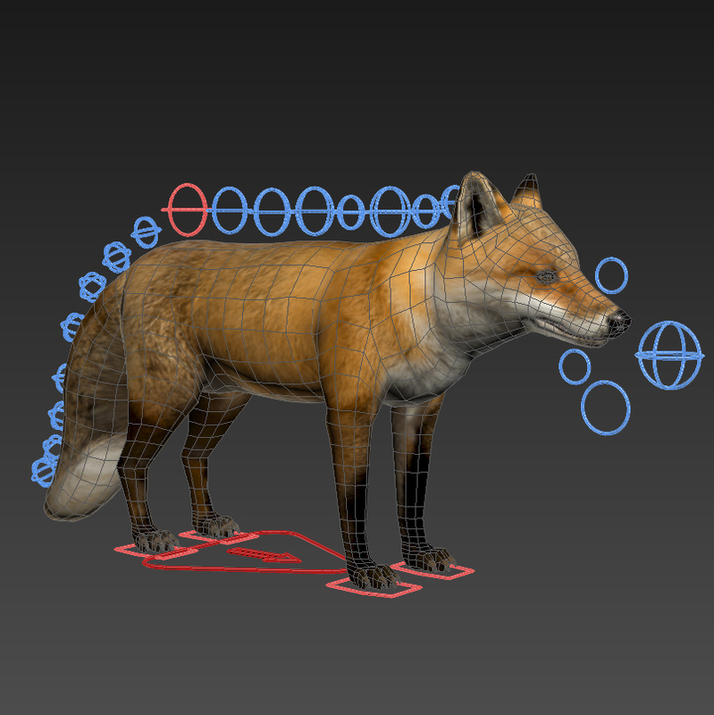 3d red fox animations