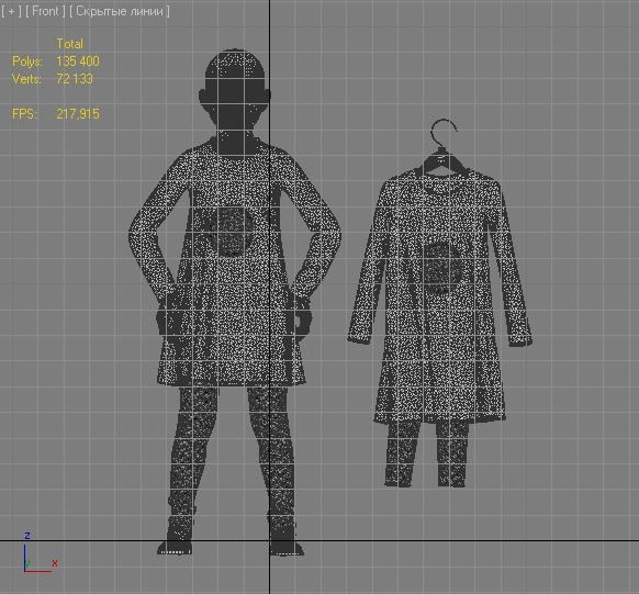 3d obj fashion baby child dressed