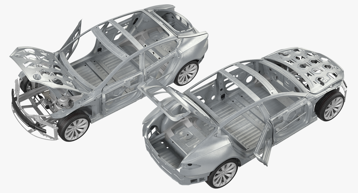 3d tesla s frame chassis model