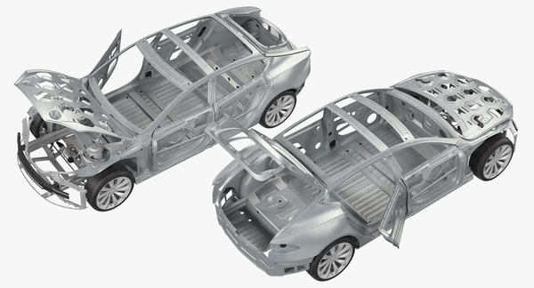 3d tesla s frame chassis model