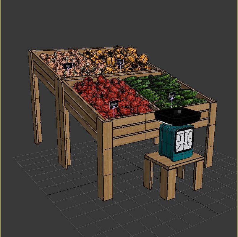 3d model vegetables showcase