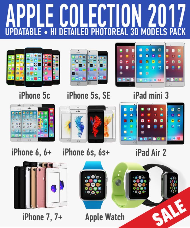 3d model apple electronics collected 2
