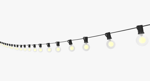 3d string lights model