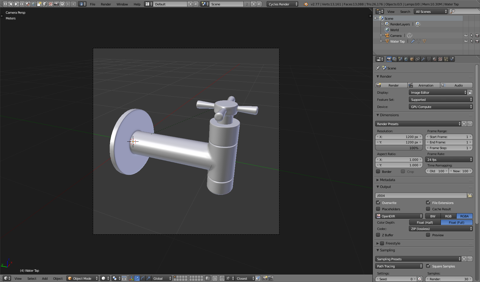 3d water tap model