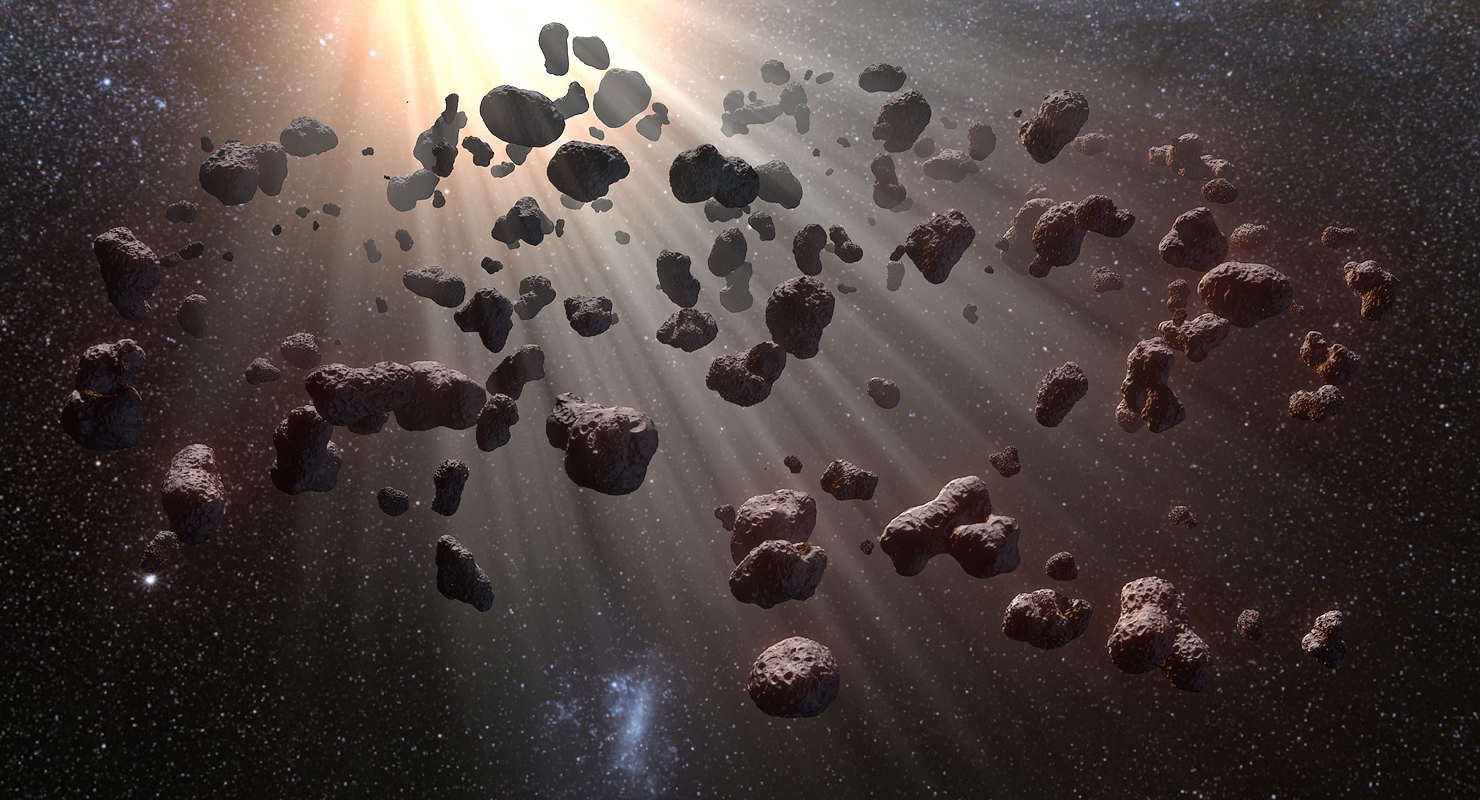 3d model asteroid field