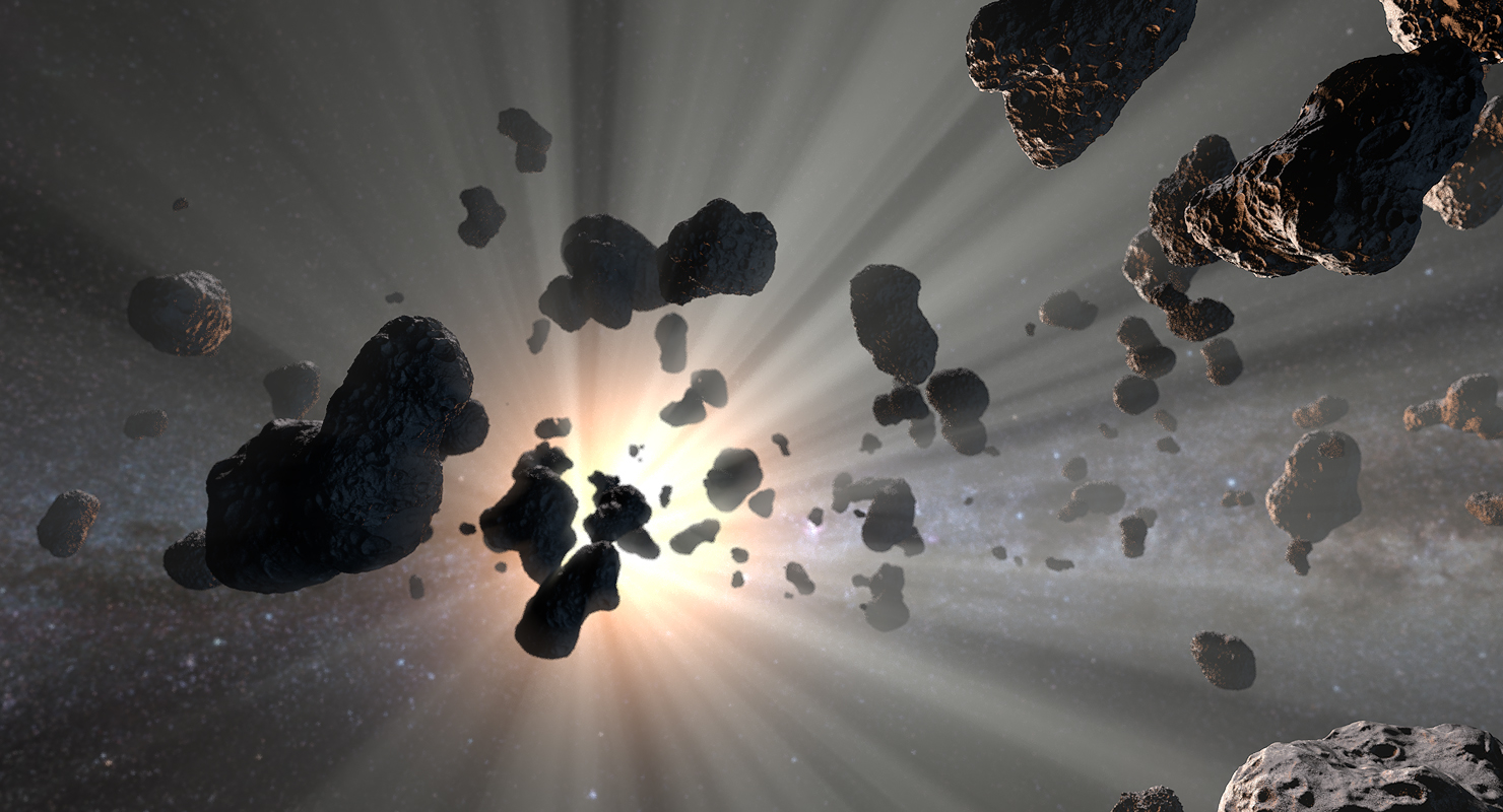 3d model asteroid field