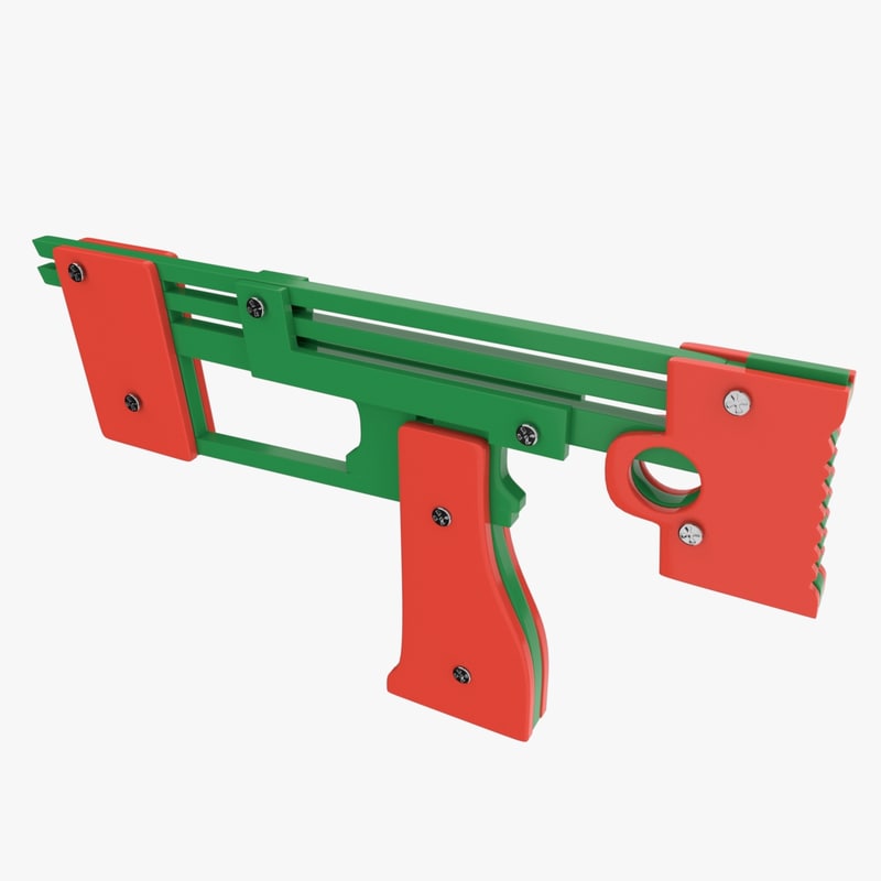 3d model rubber band gun