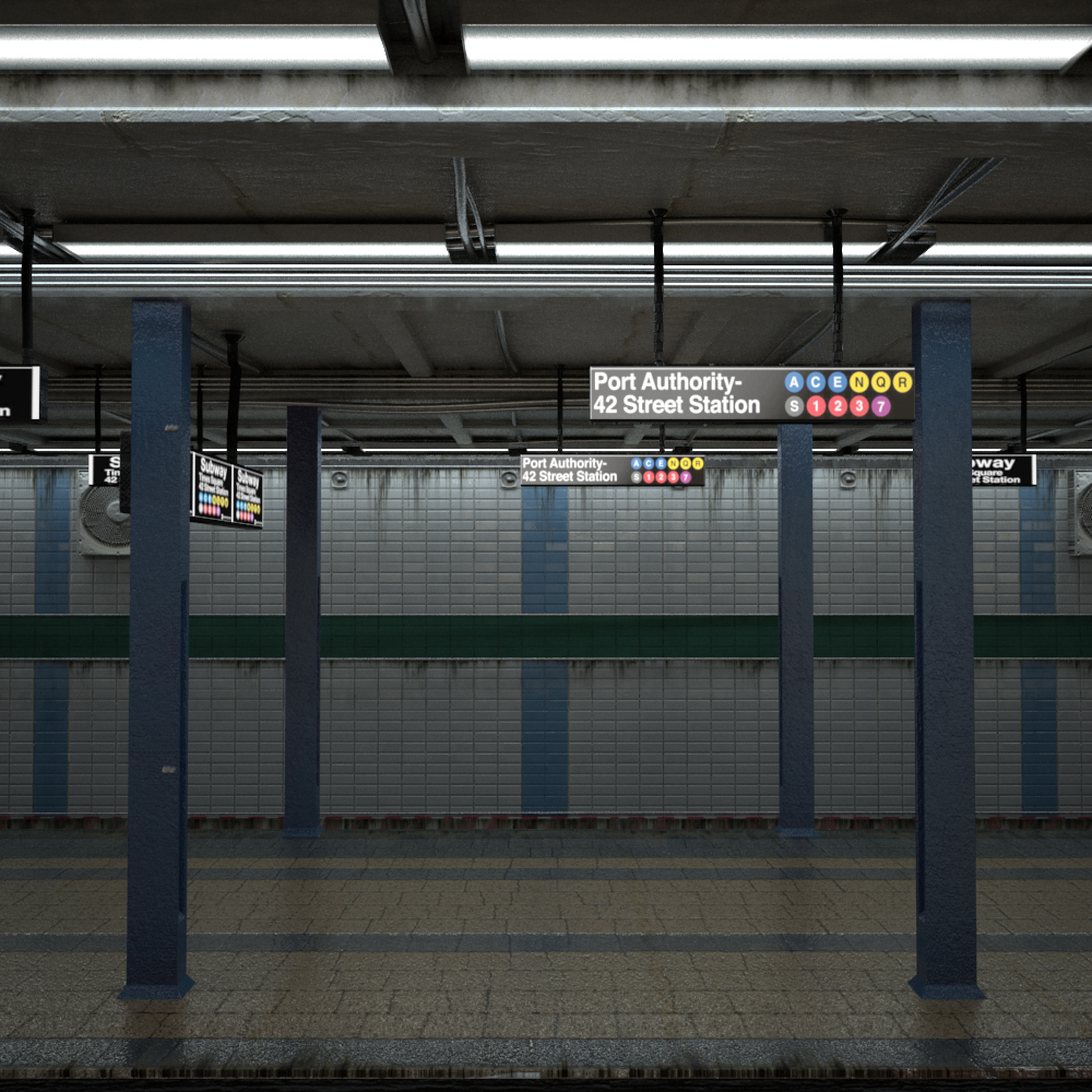 subway station platform 3d model