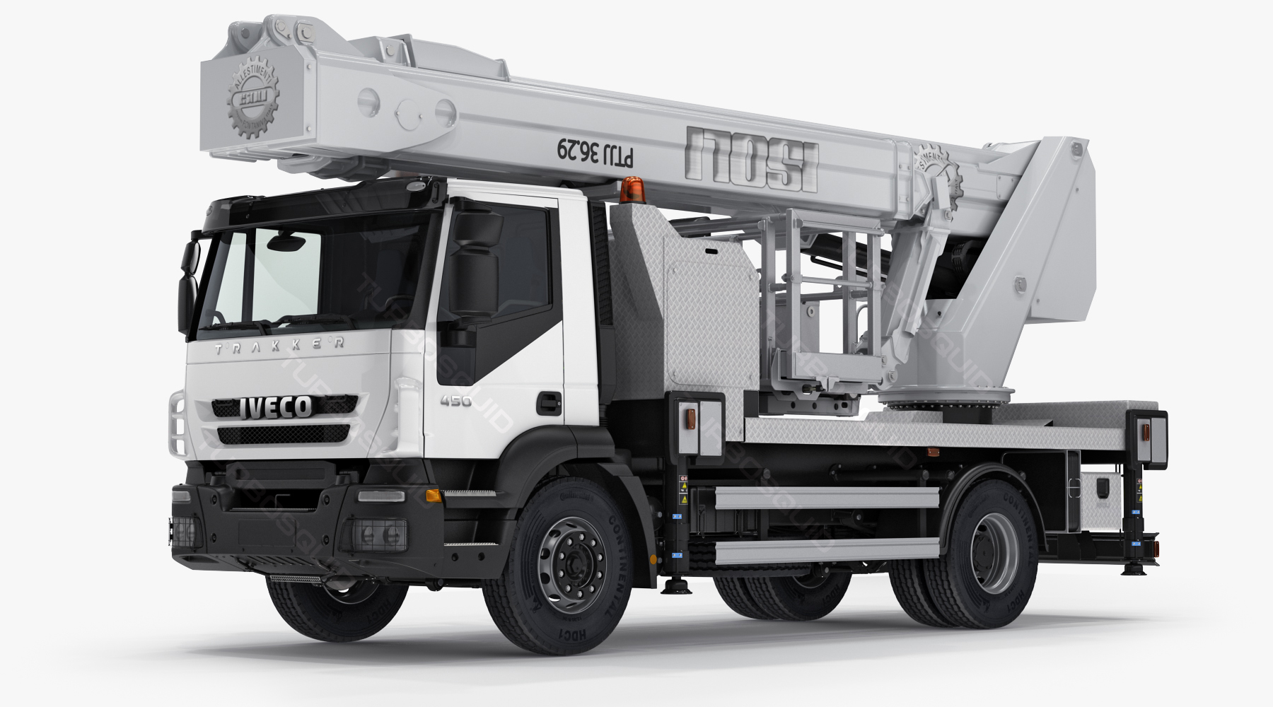 3d truck aerial platform rigged