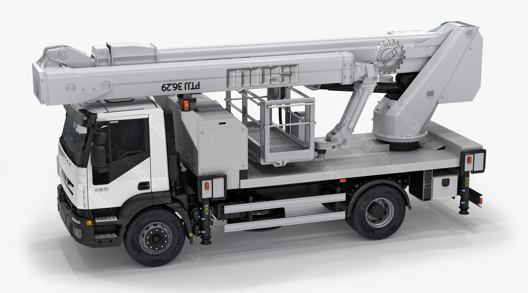 3d truck aerial platform rigged