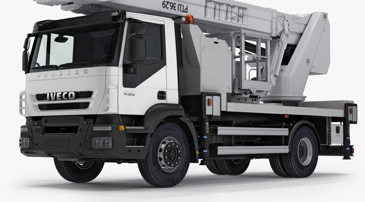 3d truck aerial platform rigged
