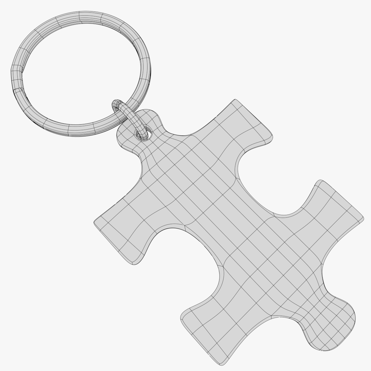 keyring ring keys 3d obj