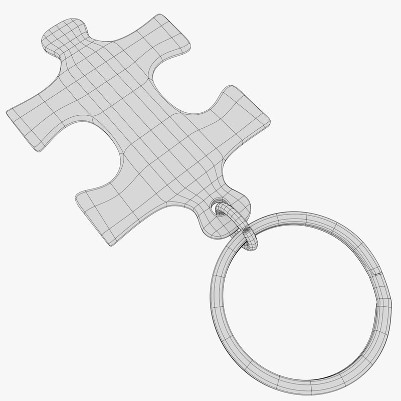 keyring ring keys 3d obj