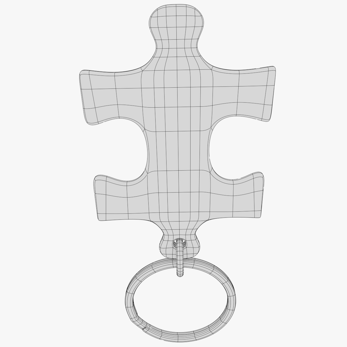 keyring ring keys 3d obj