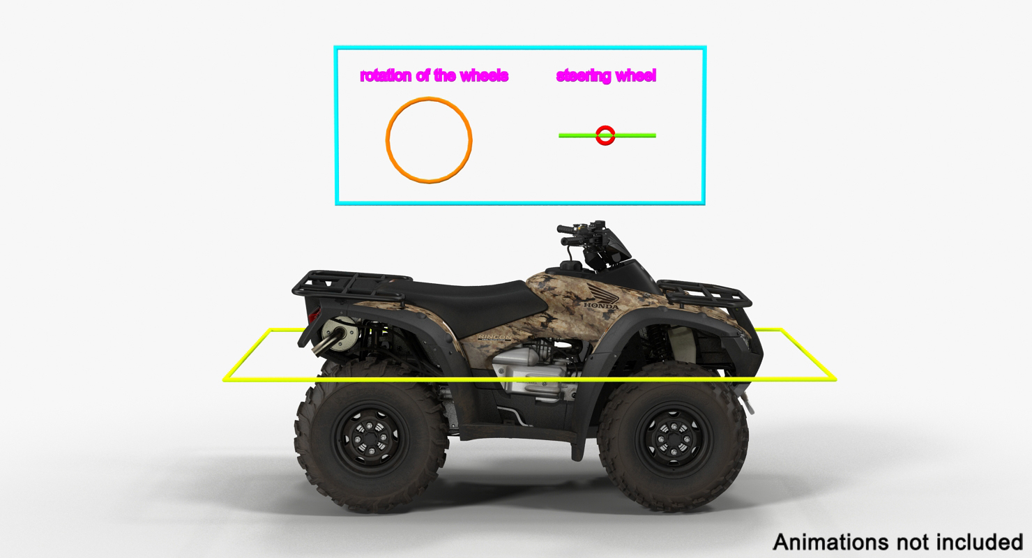 honda quad bike rigged 3d max