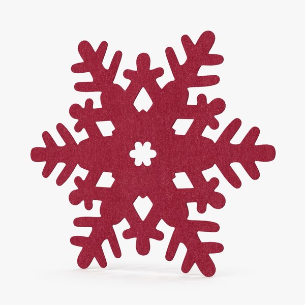 red decorative snowflake 3d max