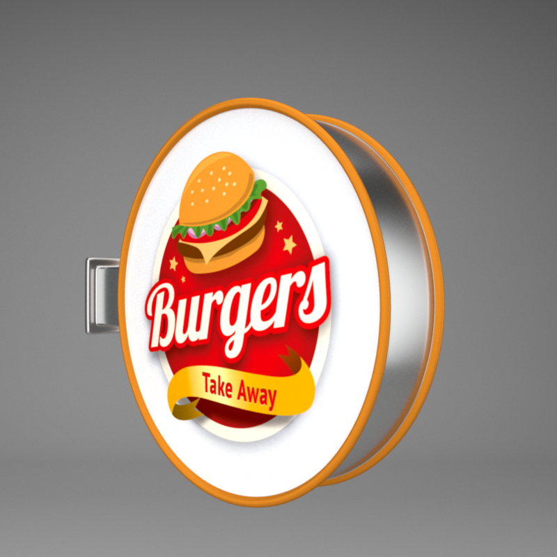 3d wall signboard burger