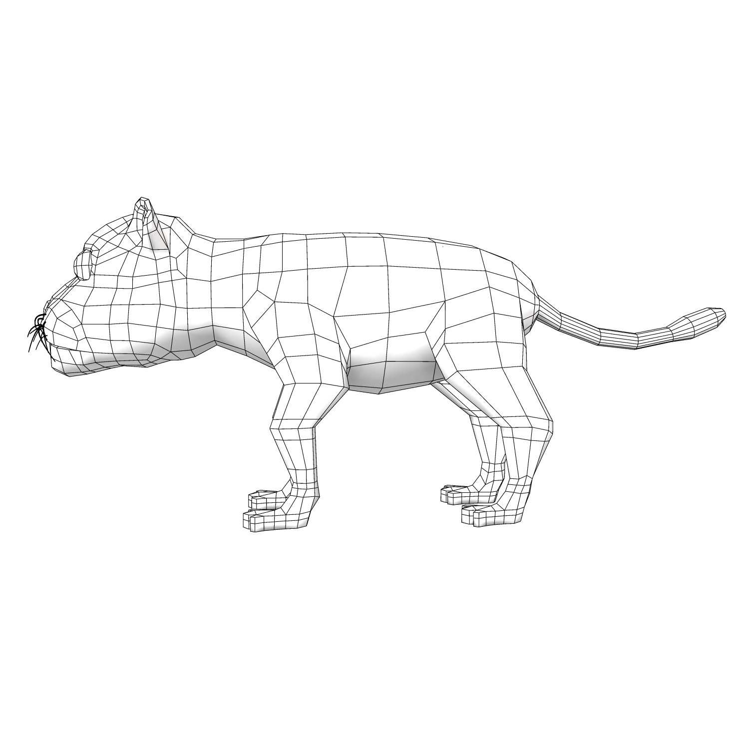 black puma rigged 3d max