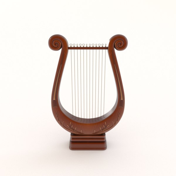 antique lyre obj