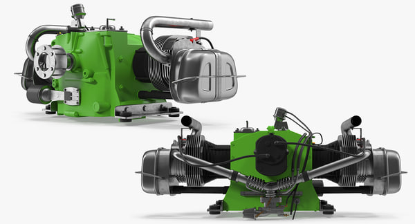 small airplane engine 3d model