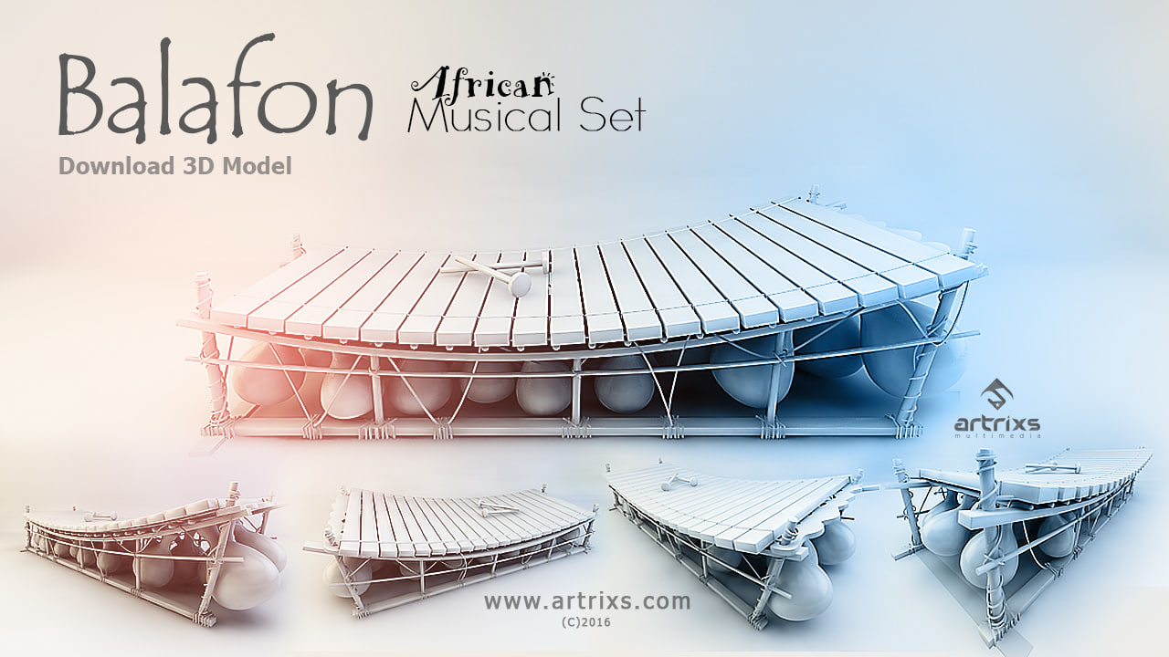 3d balafon percussion model