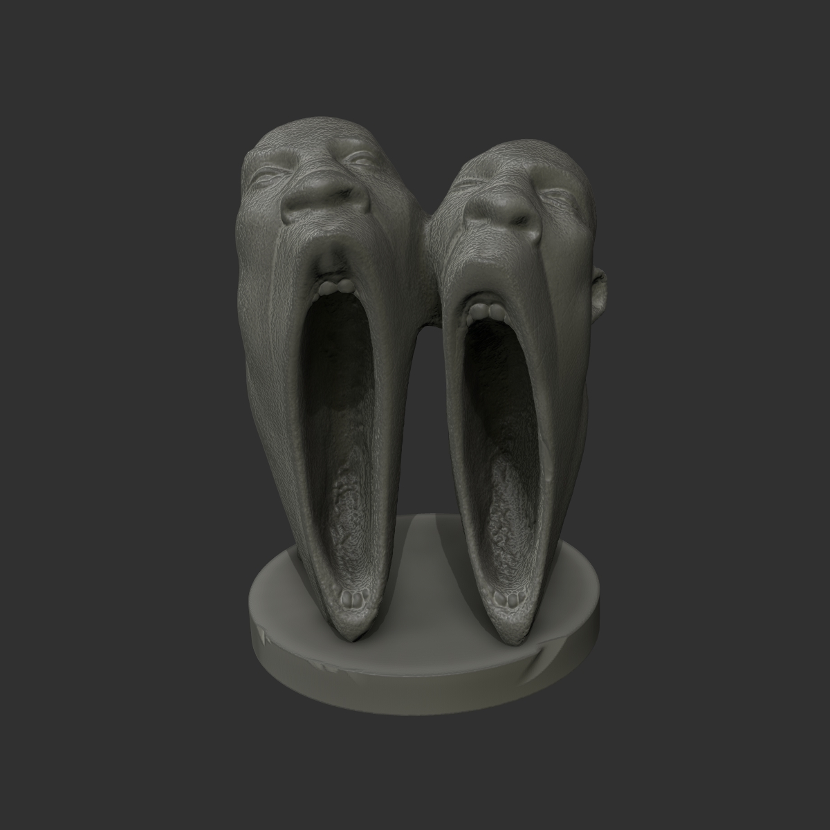 3d obj decorative creepy heads