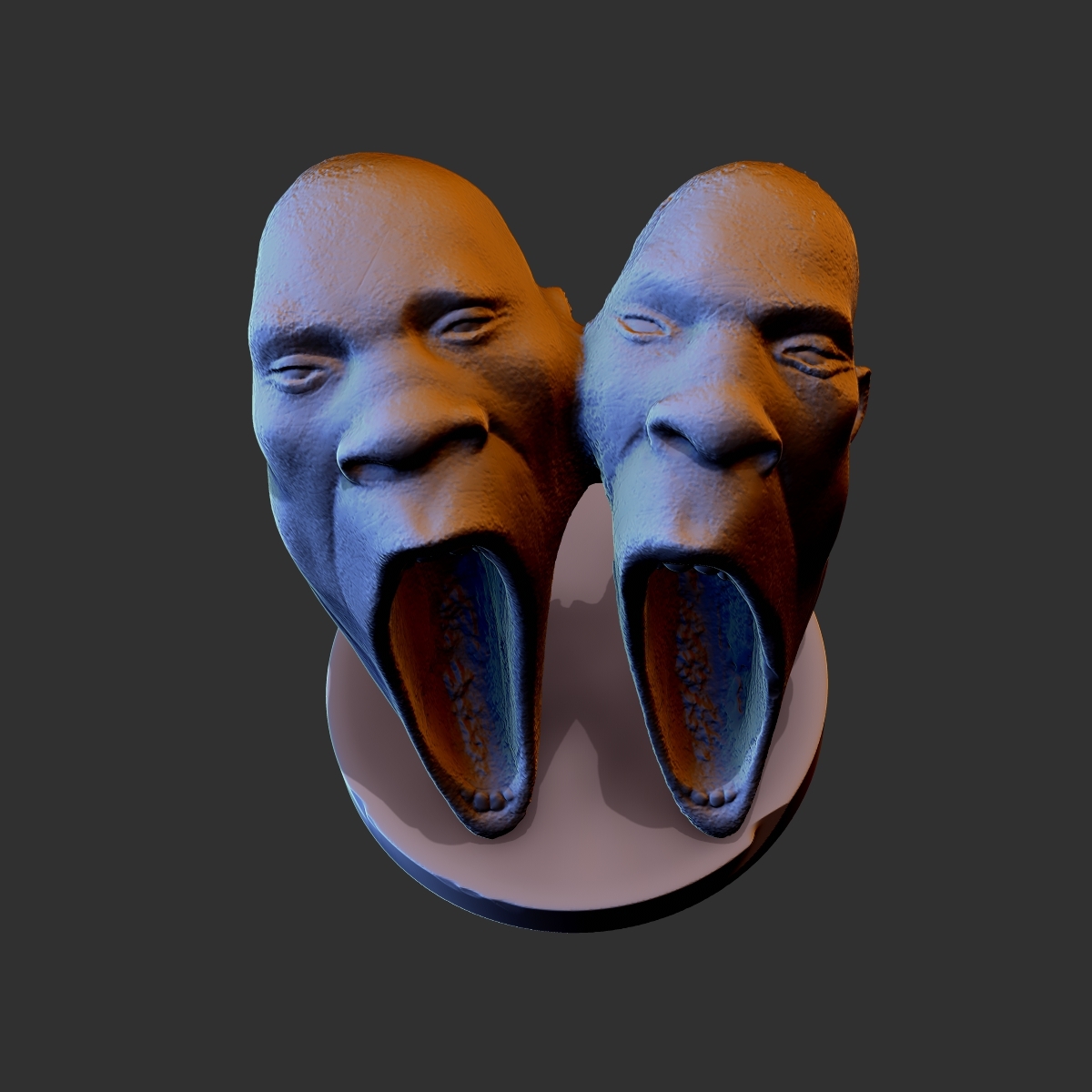 3d obj decorative creepy heads