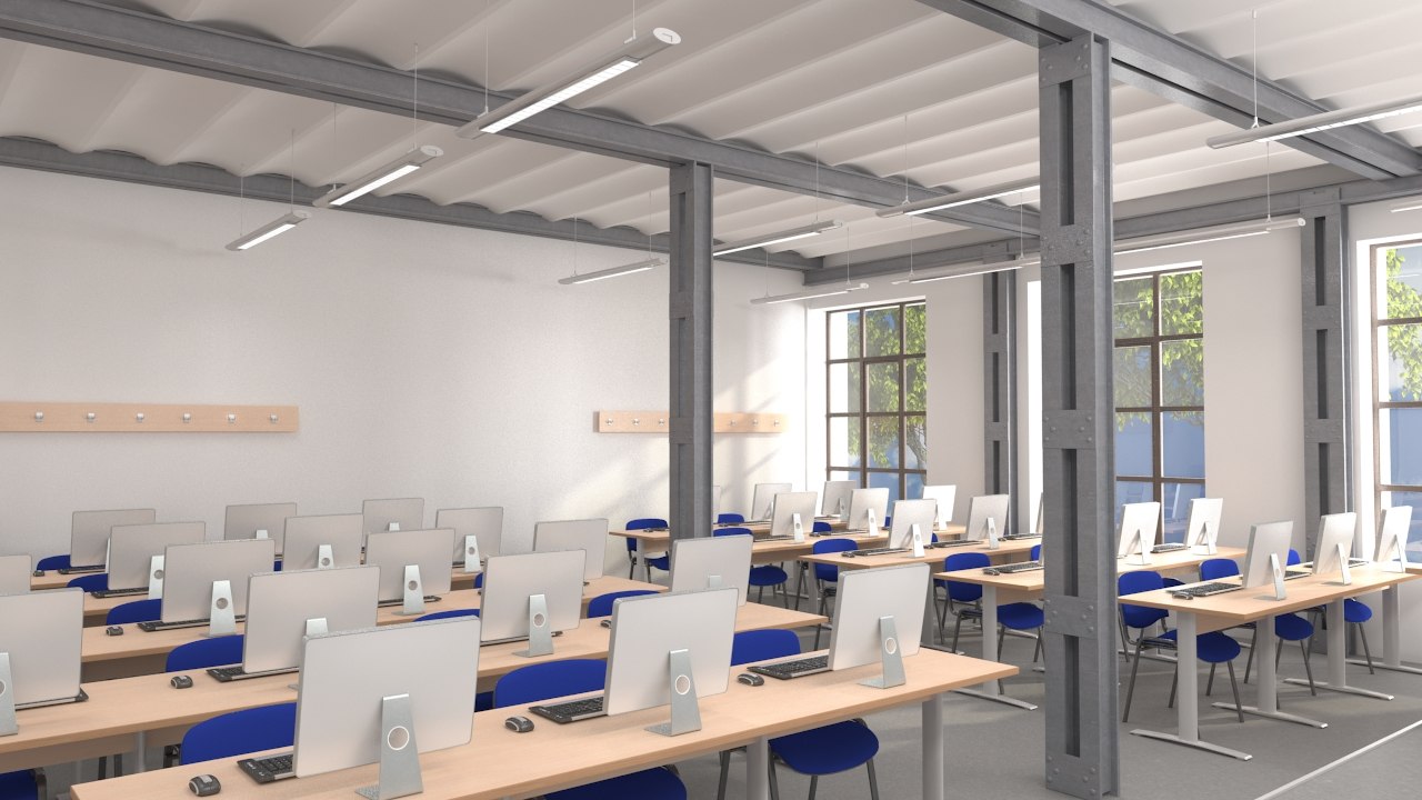 classroom computer 3d model