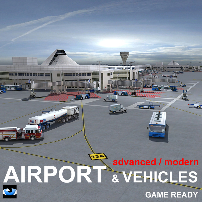 3d airport vehicles model