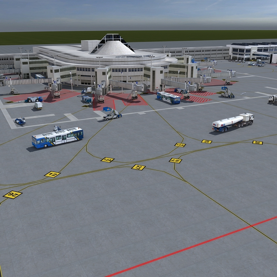 3d airport vehicles model