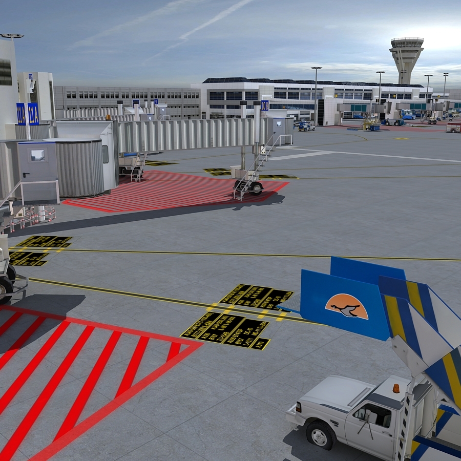 3d airport vehicles model