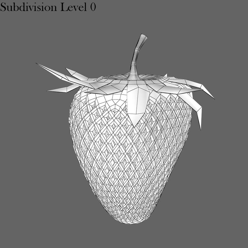 3d strawberry berry