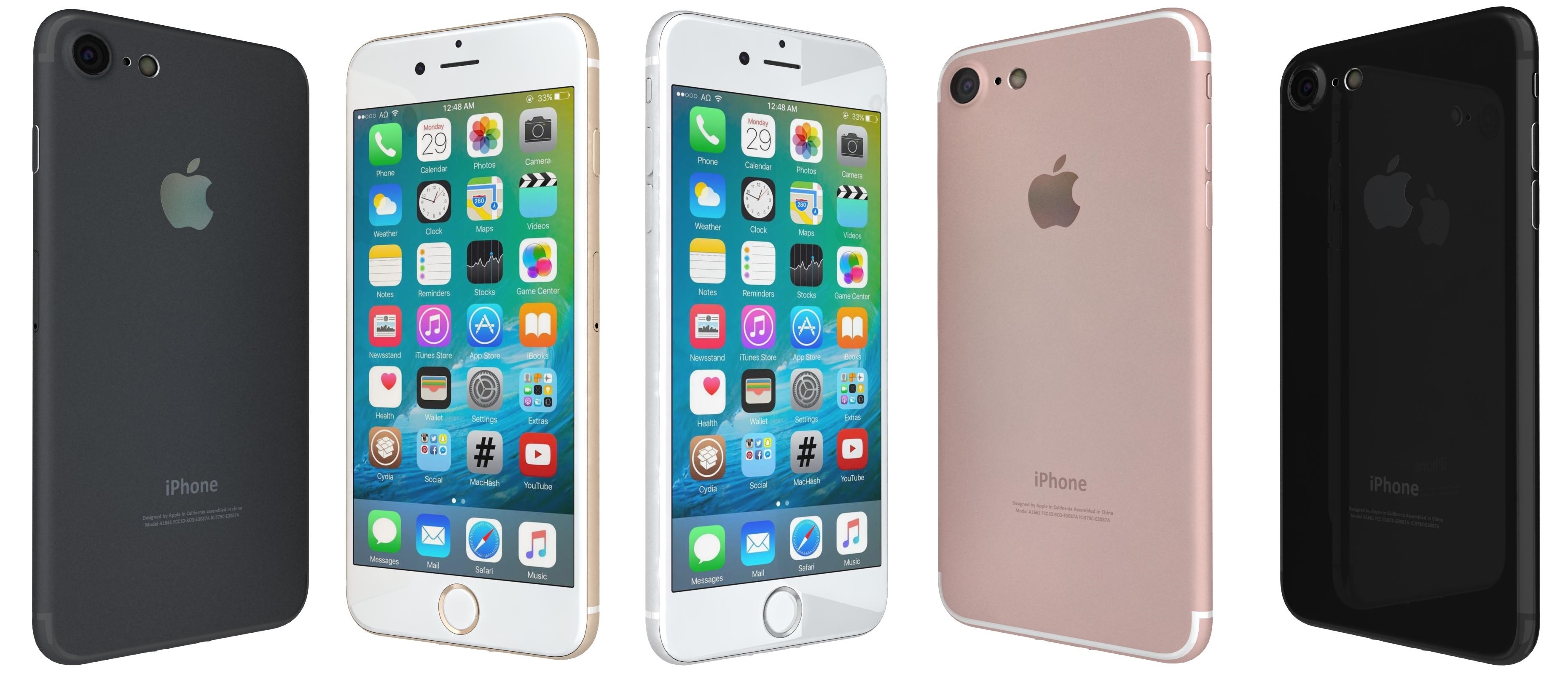 3d apple iphone 7 colors model